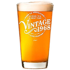 1968 55th Birthday Gifts Beer Glass for Men Women | Birthday Gift Man Woman Turning 55 | Funny 55 th Party Supplies Decorations Ideas |Fifty Five Year Old Bday |55 years Gag Vintage Pint Present