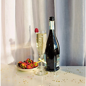 Personalized Champagne Flutes with Engraved Monogram, Real Handwriting, Custom Name Champagne Glass, Graduation Present, Gift for Her