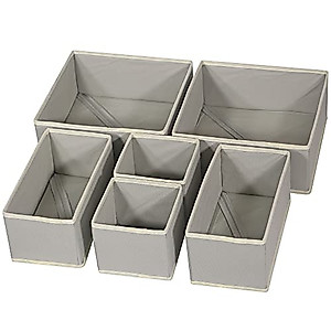 DIOMMELL Foldable Cloth Storage Box Closet Dresser Drawer Organizer Fabric Baskets Bins Containers Divider with Drawers for Clothes, Underwear, Bras, Socks, Lingerie, Clothing, Set of 6