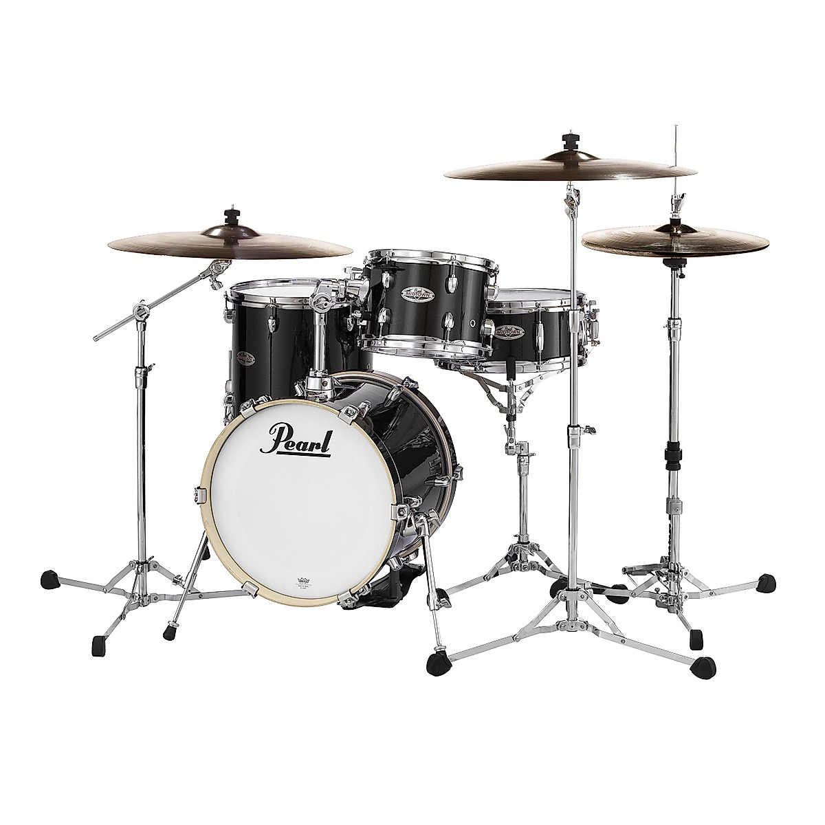 Pearl Midtown, 4 Piece Shell Pack Drum Set (Cymbals and Hardware Not Inculded), Black Gold Sparkle, (MDT764P/C701)