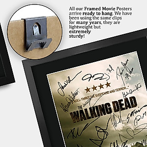 HWC Trading The Walking Dead TV Series Poster The Cast Signed 16" x 12" Framed Gift Printed Autograph Film Print Photo Picture Display - 16 x 12 Inches Framed