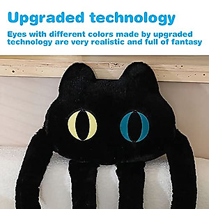 Long Cat Plush Pillow,39" Cute Black Cat Stuffed Animals Kawaii Soft Plushies,Big Plush Toys Gift for Girlfriend Kids