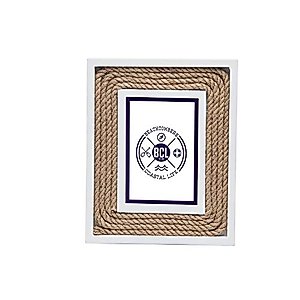 Beachcombers B22533 White Trim with Natural Rope Picture Frame, 3.5 x 5-inch