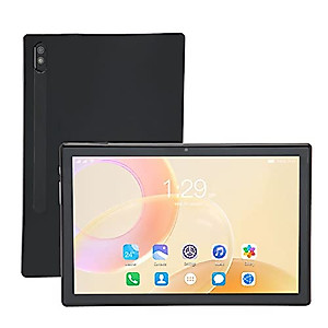 Rosvola Student Tablet, 7000mAh 2 Card Slots Office Tablet 10 Inch IPS Black 6GB RAM 256GB ROM for Gaming (US Plug)