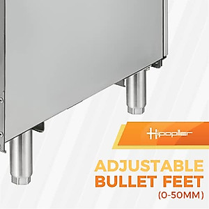 HIPOPLLER Gas Floor Fryer, 5 Tube Natural Gas Stainless Steel Fryer w/Single Drain Temperature Control for Restaurant 150000BTU