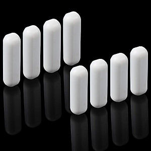 Weewooday PTFE Magnetic Stirrer Mixer Stir Bar Set, White Color, Stir Rod Magnetic, Laboratory Bar, Stir Plate Bar, Stir Plate Magnet Stick(8 Pieces,25 mm/ 1 Inch and 30 mm/ 1.18 Inch)
