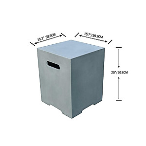 AMS Fireplace Elementi Concrete Square Propane Tank Cover - ONB01-109