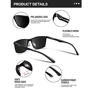 BIRCEN Mens Sunglasses Polarized UV Protection: Classic Shades for Men Driving Fishing with Al-Mg Metal Frame