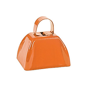 Orange Cowbells, Set of 12 - For Sporting Events, School Spirit and Party Noisemakers