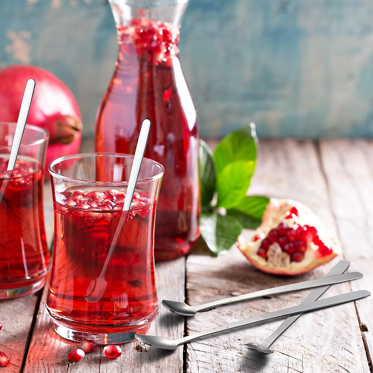 100 Pcs Coffee Stirrers Long Handle Spoon for Drink Bar Mixing Spoon Long Spoon Stainless Steel Cocktail Stirrers Spoons