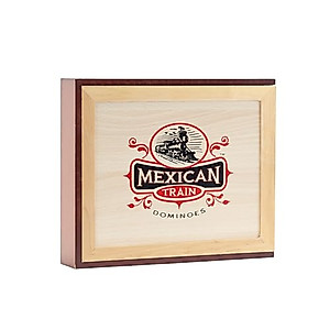 Front Porch Classics | Mexican Train Domino Set in Wooden Collector Box from Front Porch Classics for 2 to 8 Players Ages 8 and Up