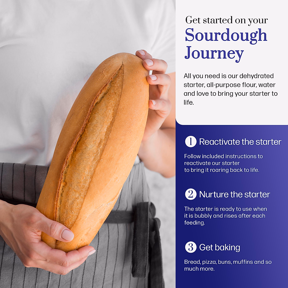 San Francisco Sourdough Starter - Dehydrated Heirloom Style Sourdough Starter for Sourdough Bread, Pizza, Buns, Pancakes, Muffins | Easy to follow instructions. By Captain Sourpants