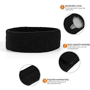 Mens Headband, Horuhue 3 Pack Men Athletic Sport Headband Soft Moisture Wicking Headband for Men Workout Sweatband for Running, Crossfit, Cycling, Yoga, Basketball