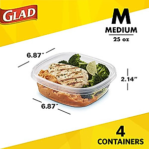 GladWare Matchware Food Storage Containers & Series Food Storage Containers, 4 Count | Strong and Durable Food Storage Food Containers for Everyday Use | Use to Store Meals, Snacks, and Desserts