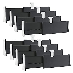 KIKILIE 8 Pack Kitchen Drawer Divider, 11-17 Inch Expandable Organizers for Clothing, Baby Clothes, Makeup, Utensils, Deep Dresser Organizer Dividers, 4 Tall Separators, White