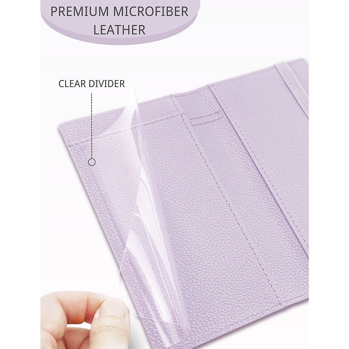 Zreal Checkbook Cover for Women, Premium Vegan Leather Checkbook Covers for Personal Checkbook with Pen Holder, Slim Checkbook Cover with Duplicate Flap (Light Purple)