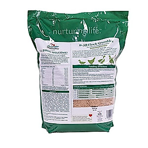 Manna Pro All Flock Crumbles | 16% Protein Level | Complete Feed for Chickens, Ducks, Geese, Turkeys and Gamebirds | Probiotics to Support Digestion | No Artificial Colors or Flavors | 8 Pounds WHITE