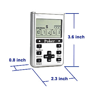 Electronic Poker Game Handheld 7 in 1 Silver