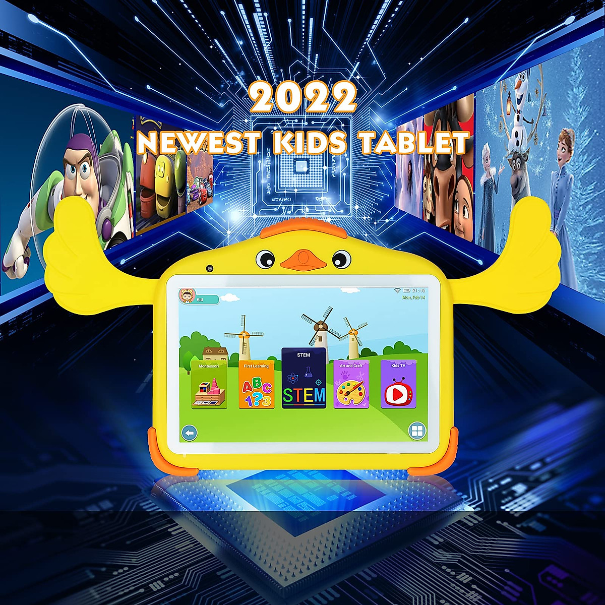 Tablet for Kids Tablet 10 inch with Case Included Android 11 Kids Tablets for Toddlers 2GB 32GB,Kids Learning Toddler Tablet with WiFi Dual Camera IPS Touch Screen Parental Control YouTube Netflix