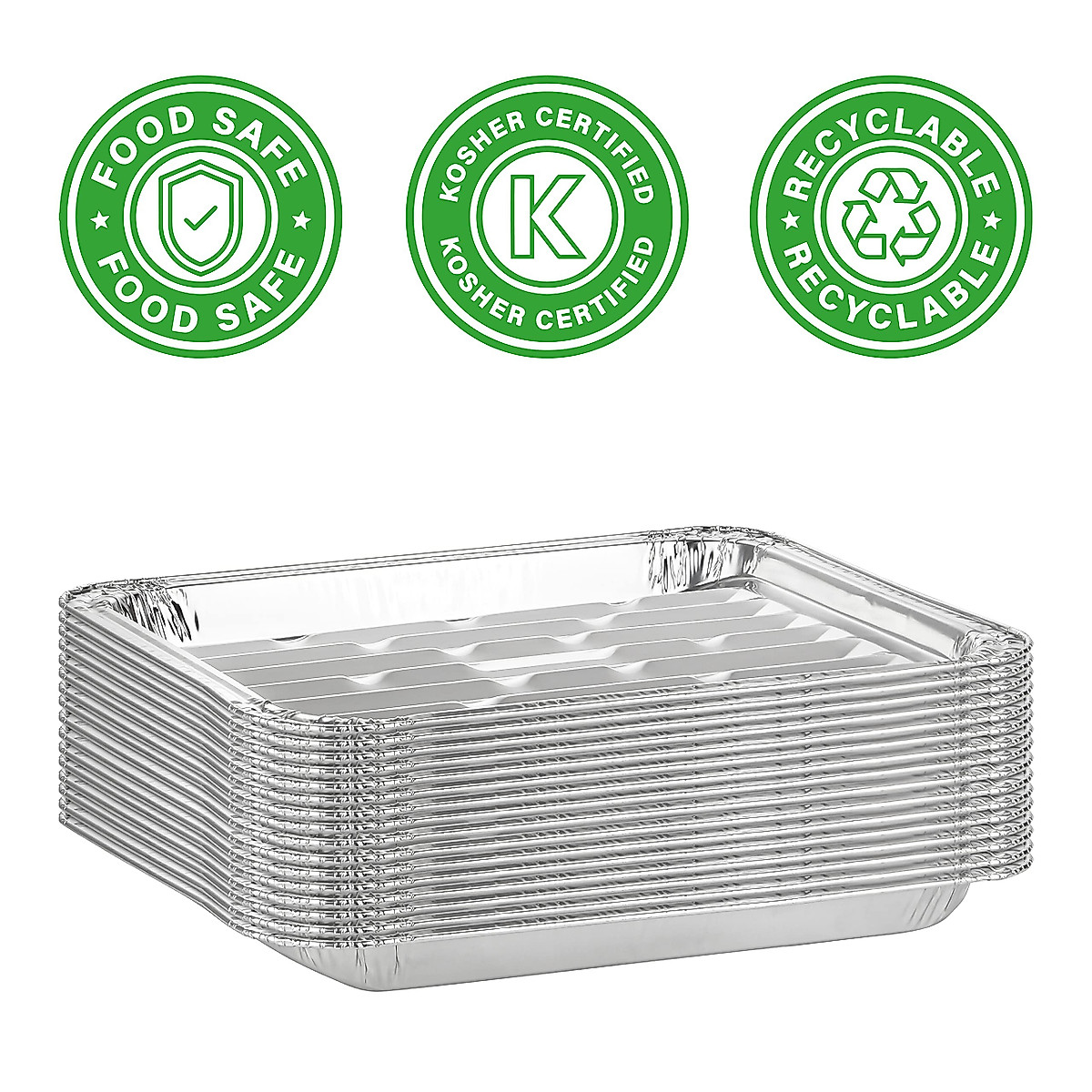 Party Bargains Aluminum Broiler Pans - 12 Pack, Heavy-Duty Disposable Grill Pans for Cooking, Roasting, BBQ, Picnic - (Max 240°C)