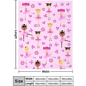 Cute Girl Ballerina Blanket Super Soft Warm Flannel Throw Blankets Dance Blankets for Sofa Couch Bed Decoration Girls Adult All Season Gifts 50"x40"