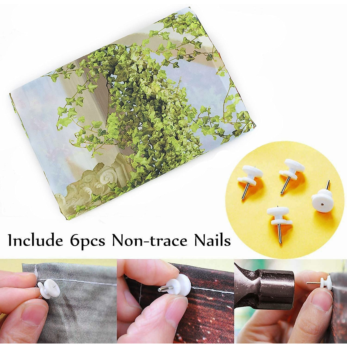 LB Realistic European Palace Garden Tapestry Wall Hanging Balcony Lake Mountain Scene Tapestries Poster Art Bedspread Home Room Decor, 92x 70.5 Inches