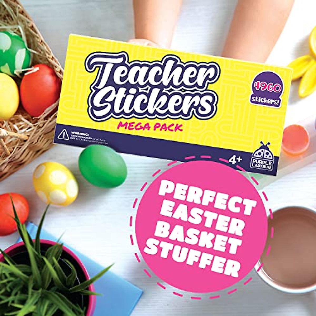 PURPLE LADYBUG Teacher Stickers for Students with 4960 Reward Stickers for Kids - Classroom Supplies for Teachers Elementary, Preschool Must Haves & School Essentials - with Small Gold Star Stickers