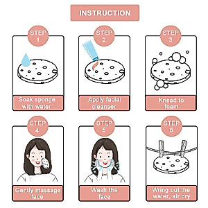 50-Count Compressed Facial Sponges for Daily Cleansing and Gentle Exfoliating, 100% Natural Cellulose Spa Sponge Perfect for Removing Dead Skin, Dirt and Makeup