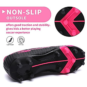 Hanani Soccer Cleats Boys Girls Football Shoes Kids Baseball Cleat Outdoor & Indoor Firm Ground Anti-Slip Comfortable Flexible Running & Training Unisex Child…