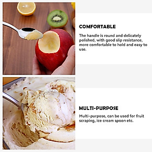 Molain Stainless Grapefruit Spoons Set, Silver Utensil Tool Serrated Edge Thick Gauge Handle with Non-stick Plating for Kiwi, Dessert, Apple, Citrus Fruit(2PCS)