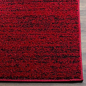 SAFAVIEH Adirondack Collection Area Rug - 6' x 9', Red & Black, Modern Abstract Design, Non-Shedding & Easy Care, Ideal for High Traffic Areas in Living Room, Bedroom (ADR117F)