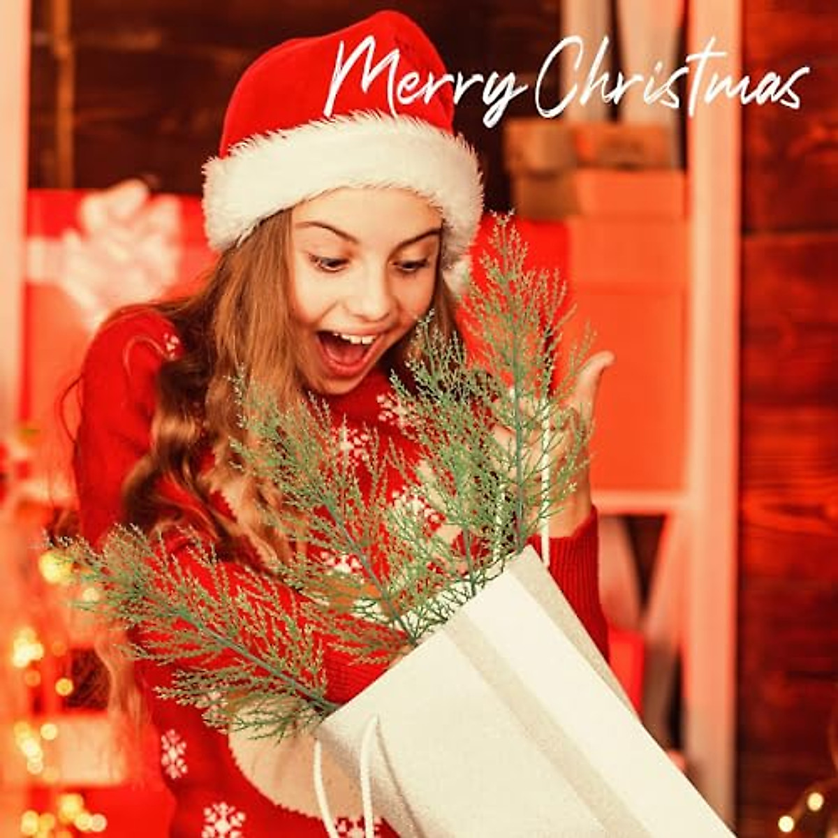 Christmas Branches, 12pcs Artificial Christmas Branches DIY Crafts Branches, 13.7 in Christmas Branches Gift Boxes Vase Decoration for Xmas Indoor Outdoor Home Decor