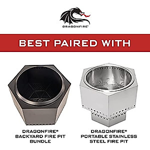 Dragonfire Log Grabber - 40" Long Fire Pit Tong with Durable Steel Shaft, Ergonomic Leatherette Handle, Triple Prong Design, and Heat-Resistant Black Coating