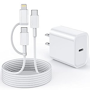 6 FT iPad Charger with Lightning to USB C Adapter, [Apple MFi Certified] iPad Charger +USB C to C Cable +USB C to iOS Adapter, USB C Female to Lightning Male Adapter for iPad/iPad Air/iPad Mini/iPhone