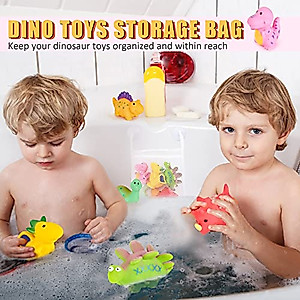 CLYMENE Mold Free Dinosaur Bath Toys for Toddlers 1-4, No Hole No Mold Bath Toys for Infants 6-12-18 Months, Dinosaur Baby Bathtub Pool Toy for 1 2 3 4 Year Old Toddlers Kids (6 Pack)