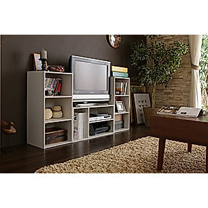 IRIS USA 3-Tier Modular Open Cubby Storage Shelf, Sturdy Storage Bookshelf Cabinet for Living Room Bedroom Guest Room Office Dorm Room Kids Room and Bathroom, White