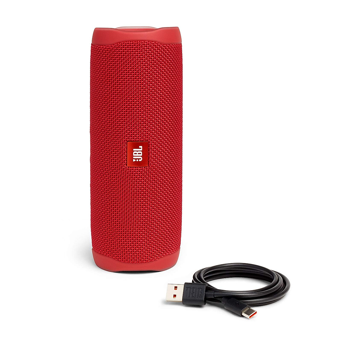 JBL Flip 5 Waterproof Portable Wireless Bluetooth Speaker Bundle with divvi! Protective Hardshell Case - Red
