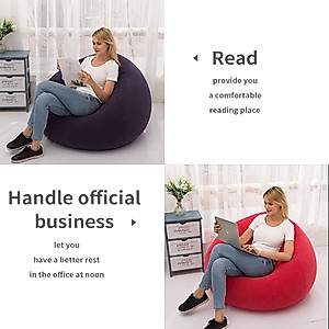 KAERMU Inflatable Deck Chair with Air Pump, Lounger Sofa for Indoor Living Room Bedroom, Chaise Lounges (Blue)