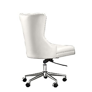 Best Quality Furniture OC39-A Office Chair, White Faux Leather