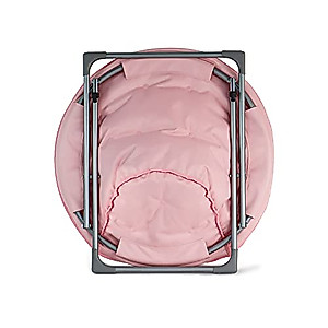 Amazon Basics Faux Fur Saucer Shaped Chair with Foldable Metal Frame, Pink, 27.2"D x 32.3"W x 32.3"H