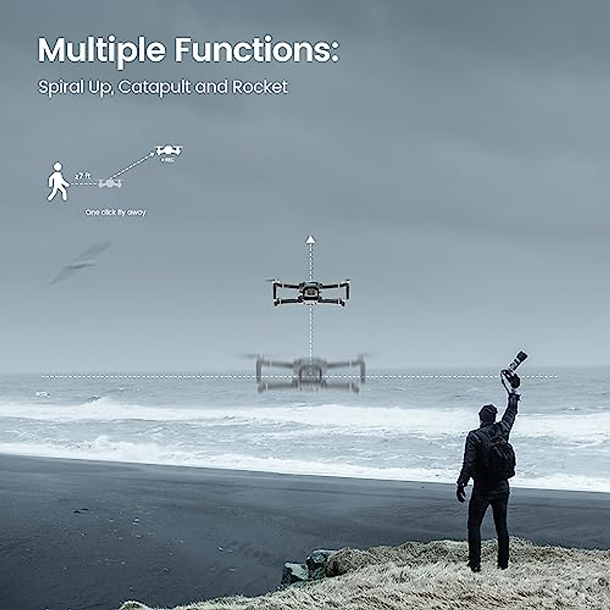 Holy Stone GPS Drone with 4K UHD Camera for Adults Beginner; HS360S 249g Foldable FPV RC Quadcopter with 10000 Feet Control Range, Brushless Motor, Follow Me, Smart Return Home, 5G Transmission