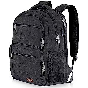 BIKROD Backpack for Men, TSA Travel Backpack, College Backpacks Water Resistant Back Pack with USB Charging Port, Business Anti Theft Durable Computer Bag Gifts Fits 17.3 Inch Laptop, Black
