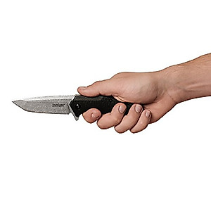 Kershaw FreeFall Pocket Knife (3840) 3.25 In. Stonewashed Stainless Steel Blade with Modified Tanto Tip; K-Texture Handle; SpeedSafe Assisted Open, Liner Lock, Reversible Deep-Carry Pocketclip; 4.1 oz