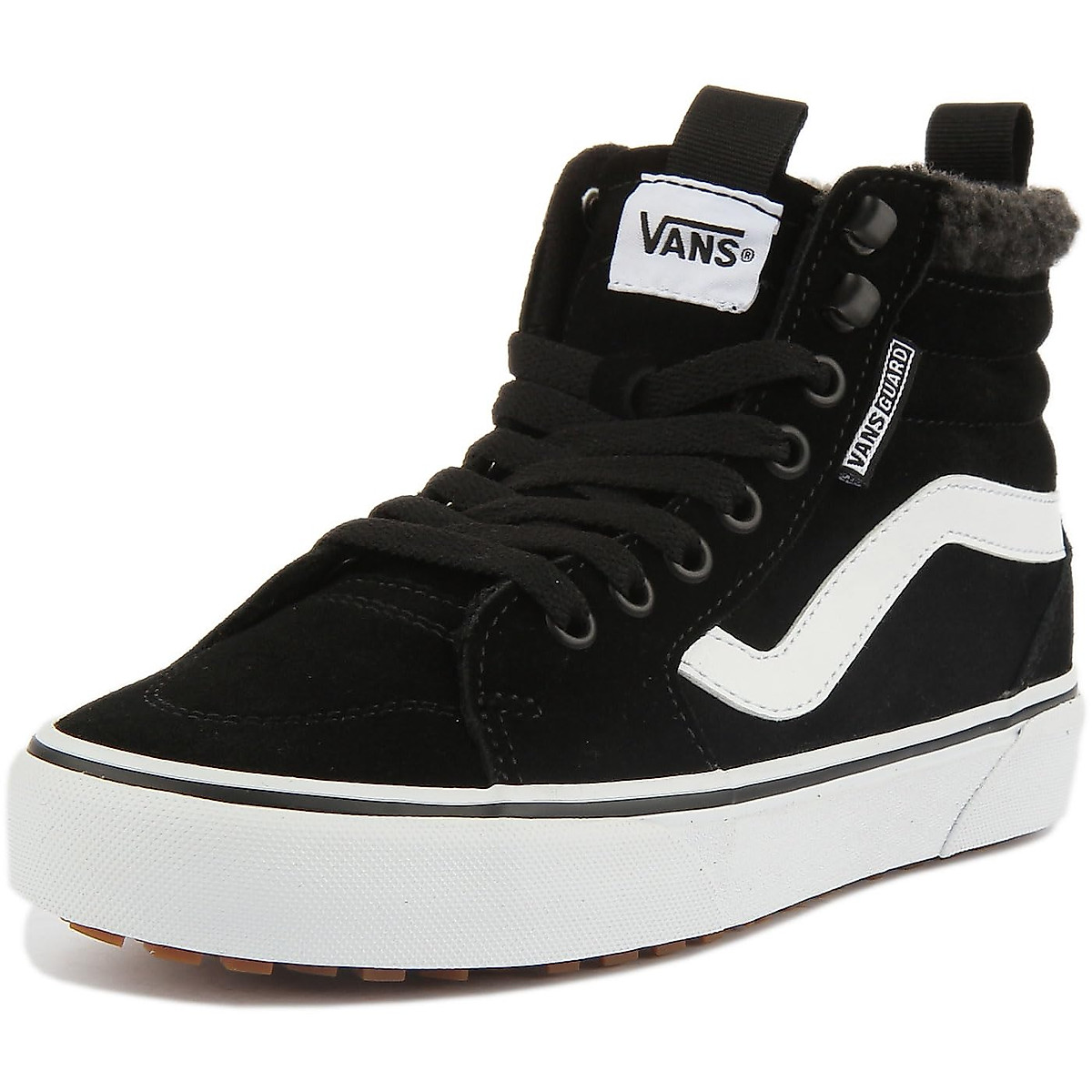 Vans Women's High-Top Sneaker, Suede Black White, 9