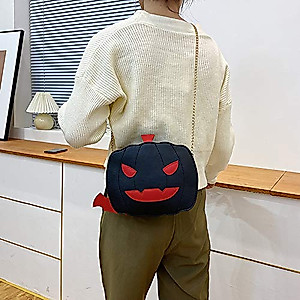 KUANG! Women Pumpkin Shoulder Bag Novelty Devil Crossbody Purse Fashion Halloween Trick or Treat Purses and Handbags for Girls (Silver)