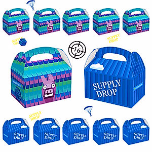 Video Game Llama Goodie Bags,16 Pcs Party Boxes for Battle Gamers Birthday Party Supplies Decorations Favors