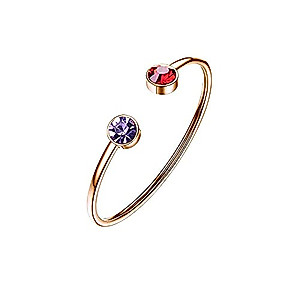 SLIACETE Personalized 2 Simulated Birthstone Rings Custom Mothers Couples Adjustable Ring Gift for Women Mom Wife Her