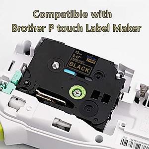 4X Unistar Compatible Brother Label Maker Gold on Black Label Tape Replacement for Brother Ptouch TZe Gold Tape TZe-334 TZ-334 Laminated 12mm 0.47 Inch Tape for Label Maker D210 H100 D400AD D600