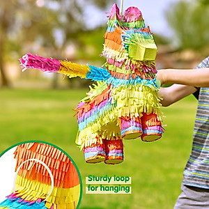 Cinco De Mayo Donkey Pinata for Kids Birthday Party, (13 x 20 x 5 in.) for Fun Fiesta Taco Party Supplies, Luau Event Photo Props, Mexican Theme Decoration, Carnivals Festivals, Taco Tuesday Event