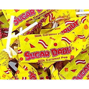 Sugar Daddies Milk Caramel Pops, 48-Count 0.47 oz. Pops – Long Lasting Caramel Lollipops with Pop-Up Display Box for Office, Classroom, Holidays (1.39 lb.)
